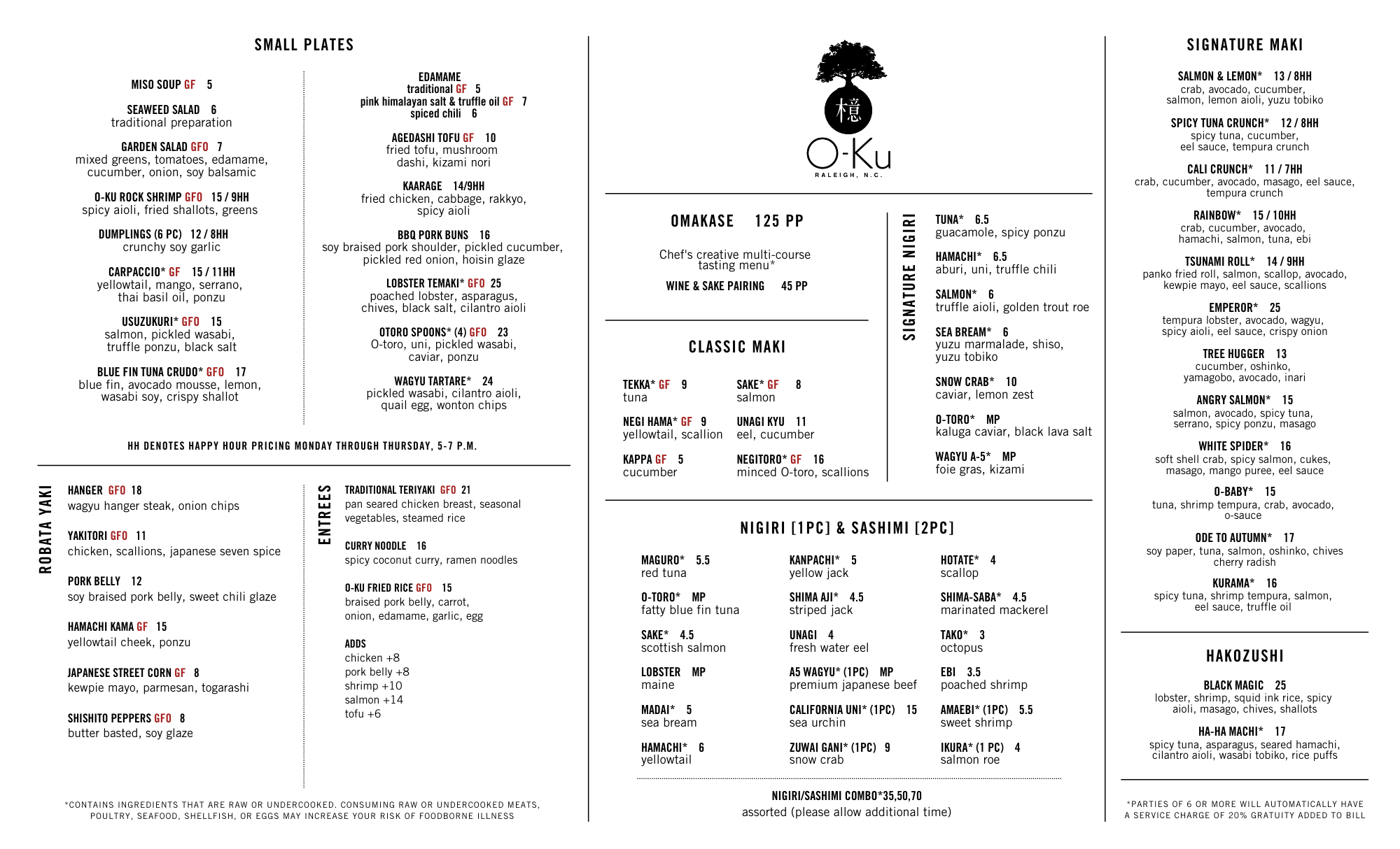Dinner | O-Ku Sushi | Modern Japanese Cuisine with Authentic Inspirations